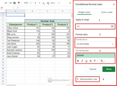 Using Conditional Formatting With Custom Formula in Google Sheets - OfficeWheel