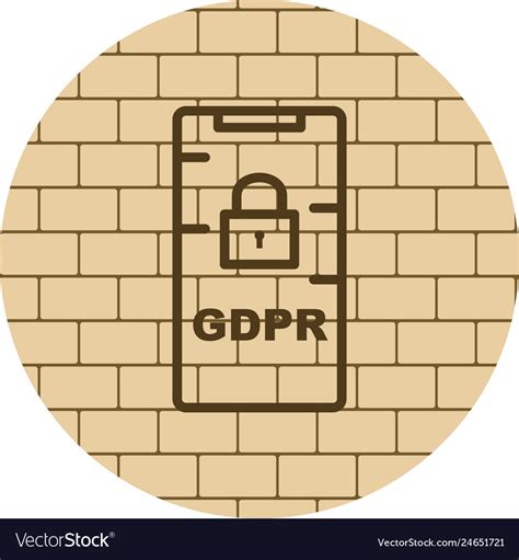 Gdpr Mobile Security Lock Icon Royalty Free Vector Image