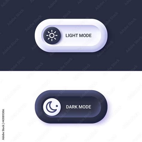 Day Night Switch Dark Mode Light Mode Switch Button Mobile App Interface Design Concept D