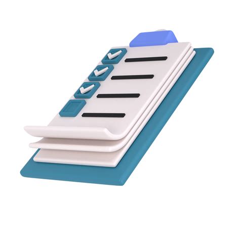 D White Clipboard Icon Task Management Todo Check List On Turquose Plane Background Work