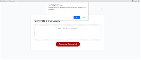 GitHub Vesi Password Generator