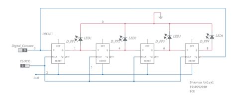 4 Bit Ring Counter Circuit Diagram