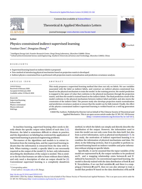 Pdf Physics Constrained Indirect Supervised Learning