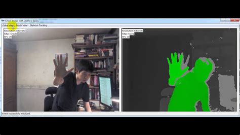 kinect bridge with opencv kinect developer toolkit v1 7 youtube