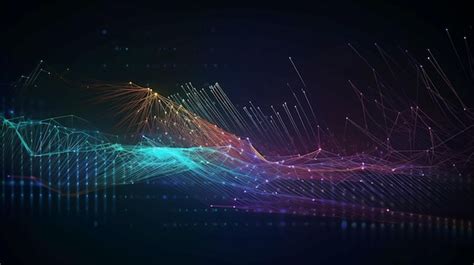Premium Ai Image Electronic Data Flow Background With Vectorstechnology Linesgenerative Ai