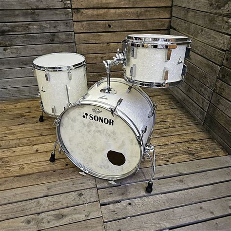 Sonor Drum Kit Vintage 1970s Swinger Glacier White Updated Reverb