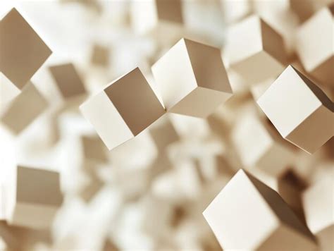 Tridimensional Cubes Array Abstract Geometric Background With Floating