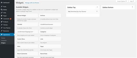 Register Sidebars WordPress Snippet Generator Nimbus Themes