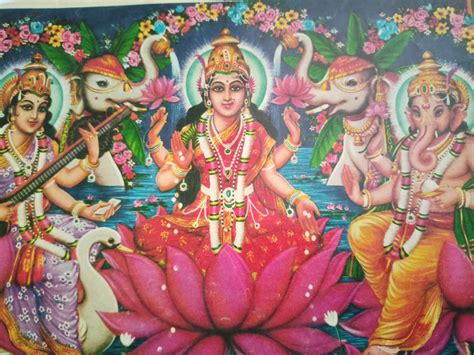 Old Poster Of Maha Lakshi Puja Print Vintage Collectible Etsy