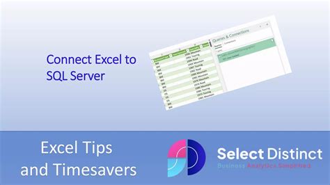 Excel Tips Connect To SQL Server Pptx