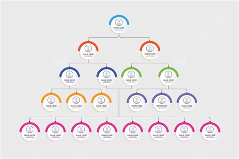Colorful Business Visualization Template With Flowchart Design Layout