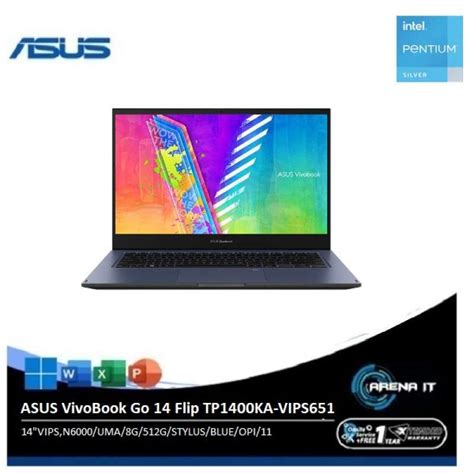 Jual Asus Vivobook Go Flip Tp Ka Vips Quiet Blue Intel Pentium Silver N