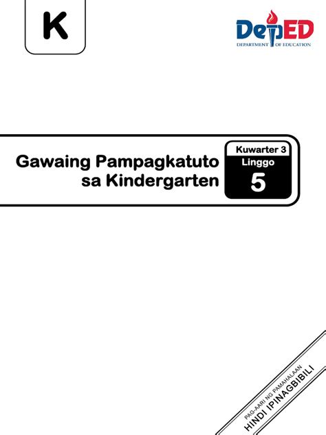 Kindergarten Learning Activity Sheet Q3 Week5 Pdf