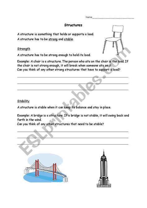grade 3 structures worksheets printable pdf template