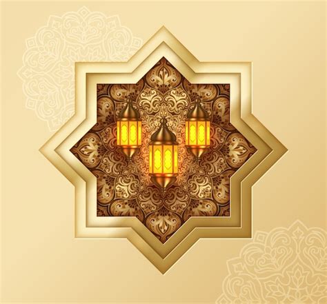 이슬람 아름다운 장식 디자인 배경 프리미엄 벡터