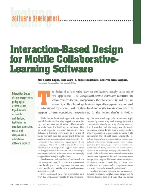 Pdf Interaction Based Design For Mobile Collaborative Learning Software
