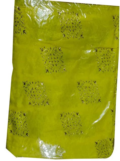 Lime Yellow Pure Chiffon Saree At ₹ 310 प्योर सिल्क साड़ी In