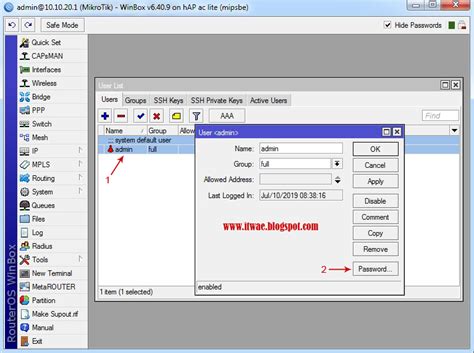 Cara Setting Mengganti Password Login Mikrotik It Wae