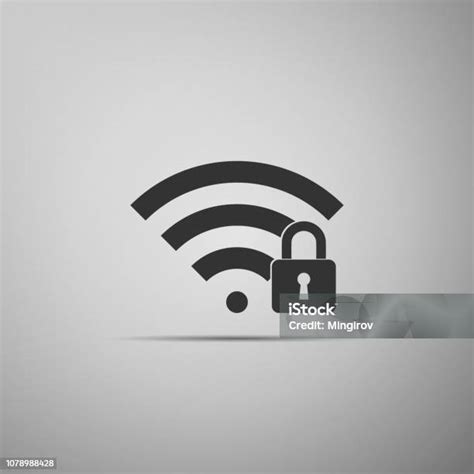 Wifi 아이콘 회색 배경에 고립 잠겨 있습니다 암호fi 기호입니다 무선 네트워크 부호입니다 와이파이 존 평면 디자인입니다 벡터 일러스트 레이 션 개념에 대한 스톡 벡터