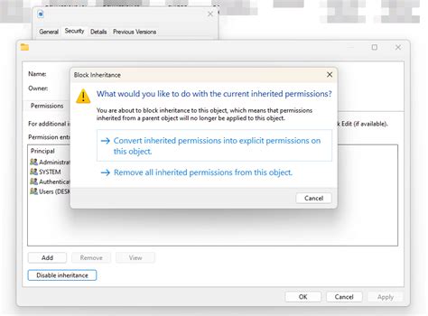 How To Enable Or Disable Inherited Permissions In Windows