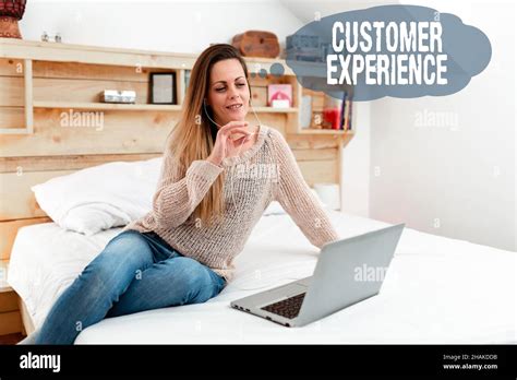 Text Sign Showing Customer Experience Internet Concept Interaction Between Satisfied Customer
