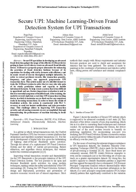 secure upi machine learning driven fraud detection system for upi