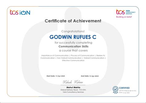 godwin rufues c on linkedin communicationskills tcsion professionaldevelopment