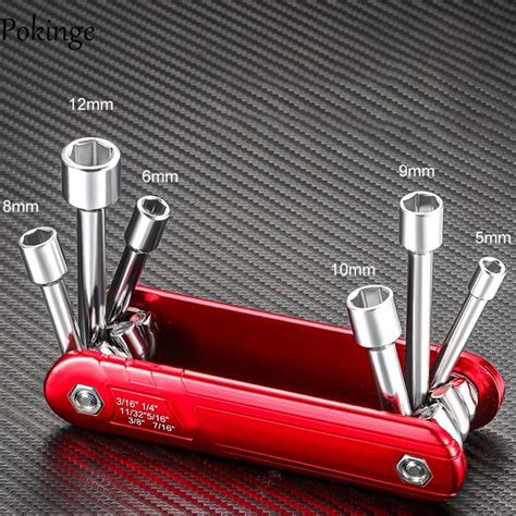 cờ lê ổ cắm 6 trong 1 pokinge cờ lê ổ cắm gấp số liệu di động hoặc