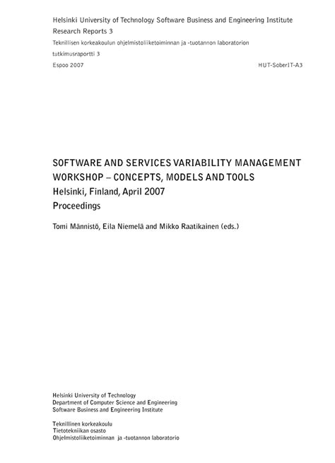 Pdf An Analysis Of Variability Modeling And Management Tools For Product Line Development