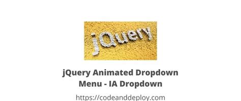Jquery Animated Dropdown Menu Ia Dropdown Dev Community