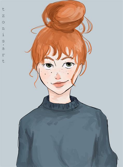 Artstation Red Haired Girl