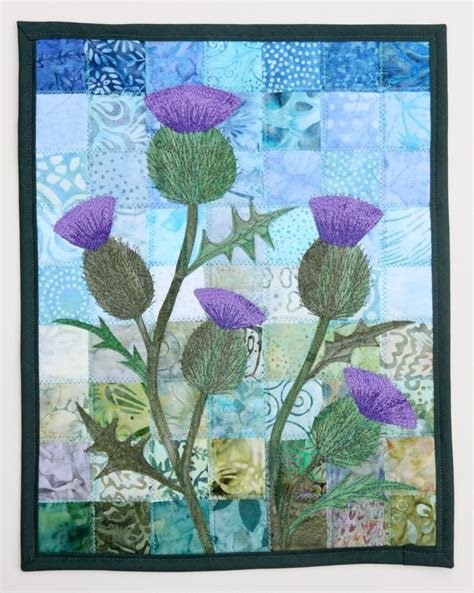Batik Thistle Quilted Wall Hanging Art Quilt Pattern Or Etsy Artofit