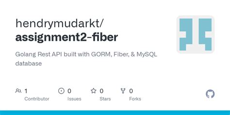 GitHub Hendrymudarkt Assignment2 Fiber Golang Rest API Built With