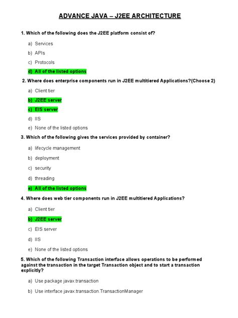 sample questions j2ee architecture pdf enterprise java beans java