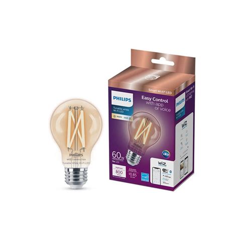 Philips Watt Equivalent A Smart Wi Fi Vintage Edison LED Light Bulb Tunable White K