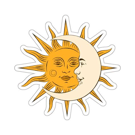 Sun Moon Sticker Celestial Boho Laptop Decal Vinyl Cute Waterbottle