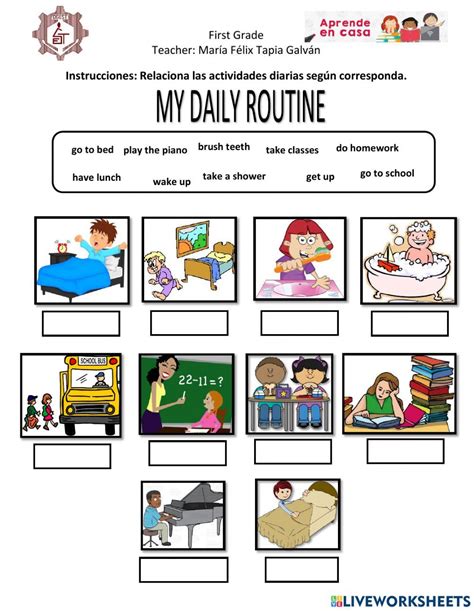 Daily Routine Activities Worksheet Daily Routine Activities Daily