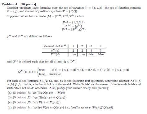 Solved Problem Points Consider Predicate Logic Chegg