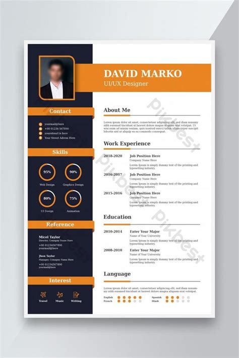 Ui Ux Designer Cv Or Resume Template Ai Free Download Pikbest