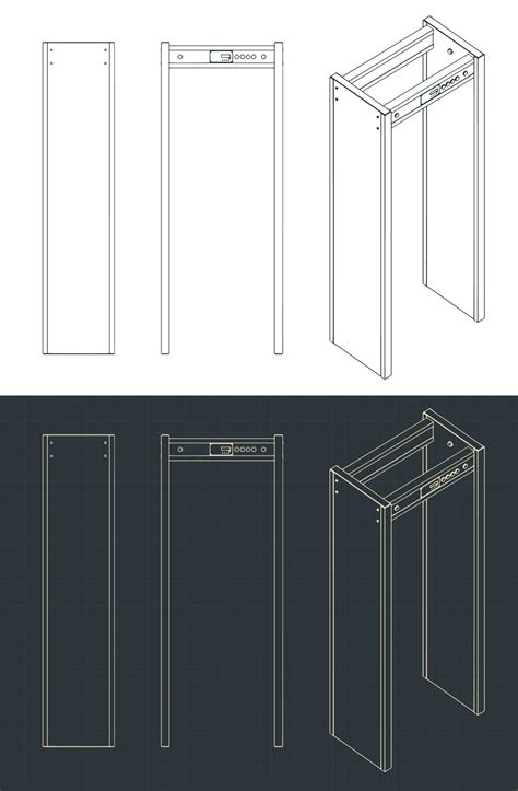 Archway Metal Detector Blueprints 43855954 Vector Art At Vecteezy