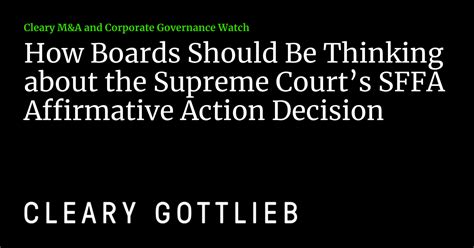 How Boards Should Be Thinking About The Supreme Courts Sffa