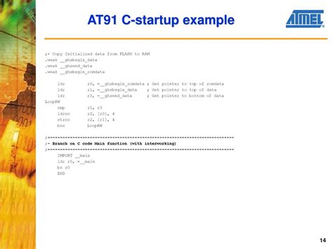 at91 c startup this training module describes the c startup sequence