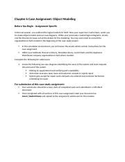Chapter 6 Case Assignment Object Modeling Docx Chapter 6 Case