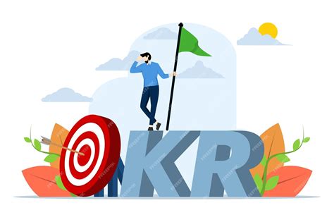 Premium Vector Okr Concept Or Objectives And Key Results Framework To