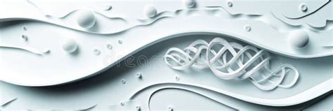 Futuristic Paper Cut Background Featuring Molecular Structures And Dna Helixes With Sleek