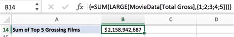 how to sum the top 5 values in excel spreadsheets made easy