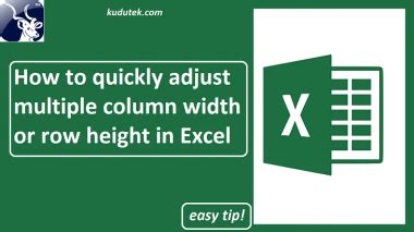 How To Adjust Multiple Column Width Or Row Height In Excel Kudutek