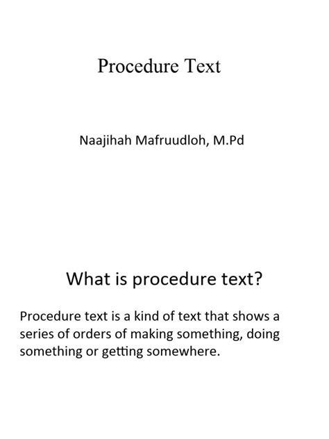 Procedure Text Pdf