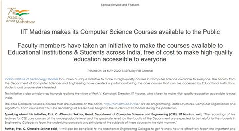 Iit Madras Free Computer Science Courses Eligibility Criteria