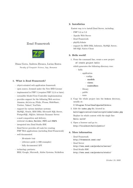 Zend Framework Handout Pdf